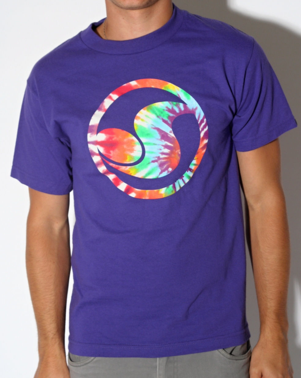 Pánské triko Dvs Dvs purple logo batika