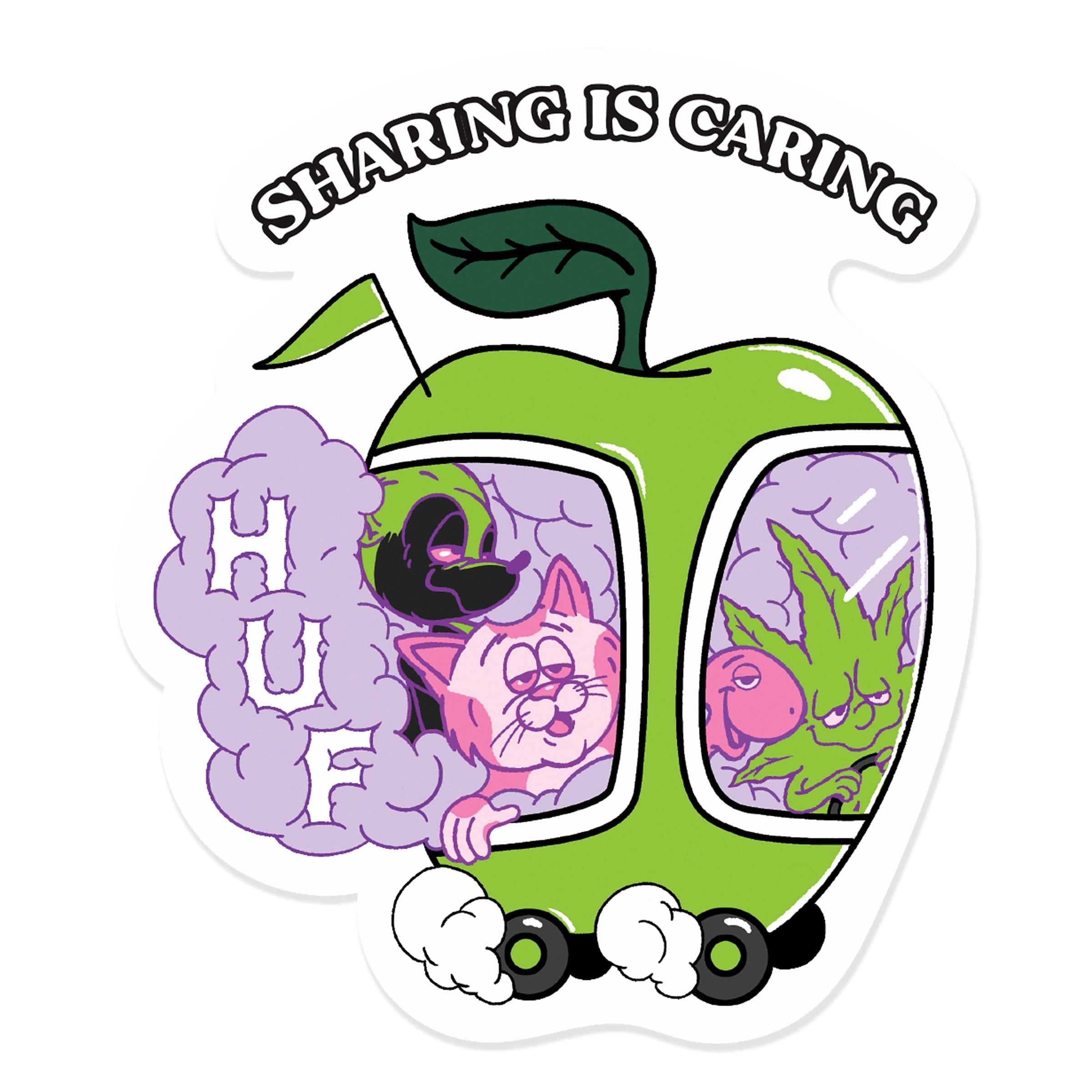 Samolepka Huf SHARING IS CARING STICKER Huf Green