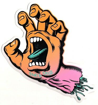 Samolepka Santa cruz SCREAMING HAND STICKER Pink/Yellow