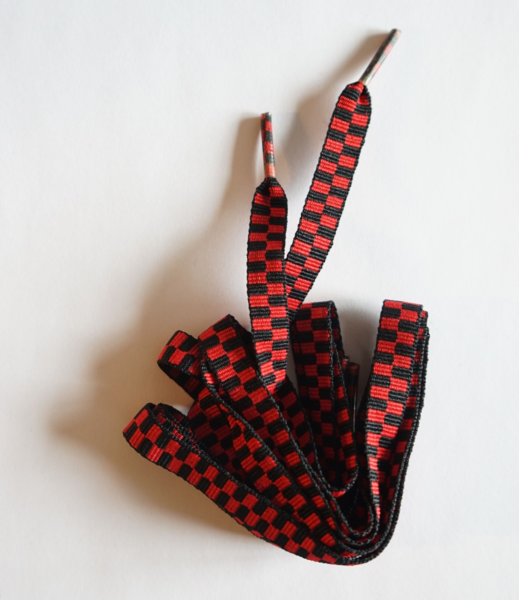 Tkaničky Skate praha CHECKERBOARD LACES Black/Red